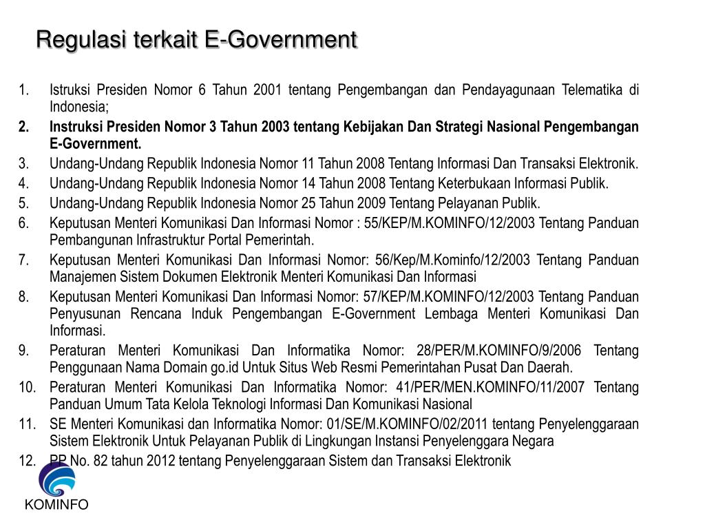 PPT - Pengembangan E-Government Oleh : Firmansyah Lubis PowerPoint ...