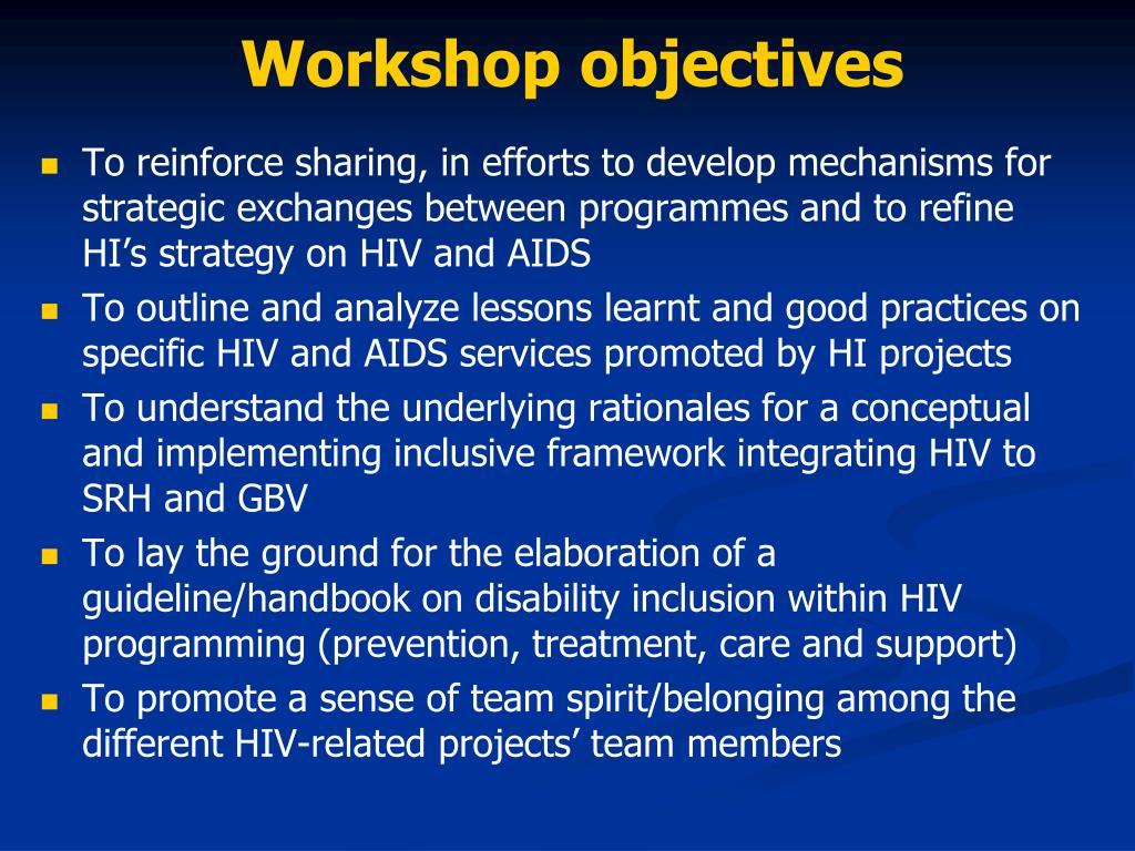 PPT - Regional (Africa and South East Asia) HIV and AIDS workshop ...
