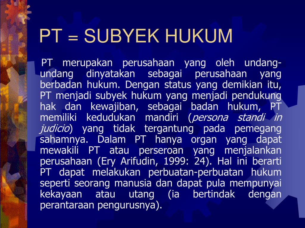 PPT - HUKUM PERSEROAN TERBATAS (Berdasar UU Nomor 40 Th 2007 tentang ...