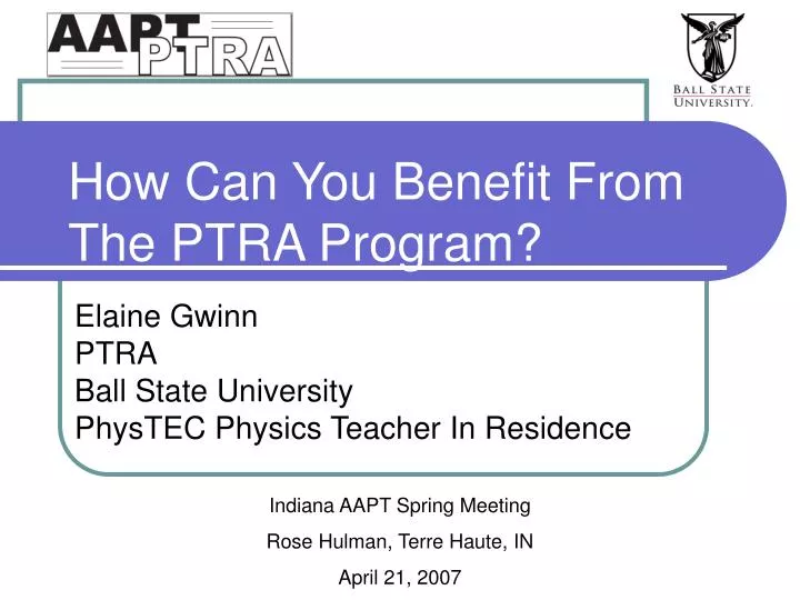 PPT - How Can You Benefit From The PTRA Program? PowerPoint ...