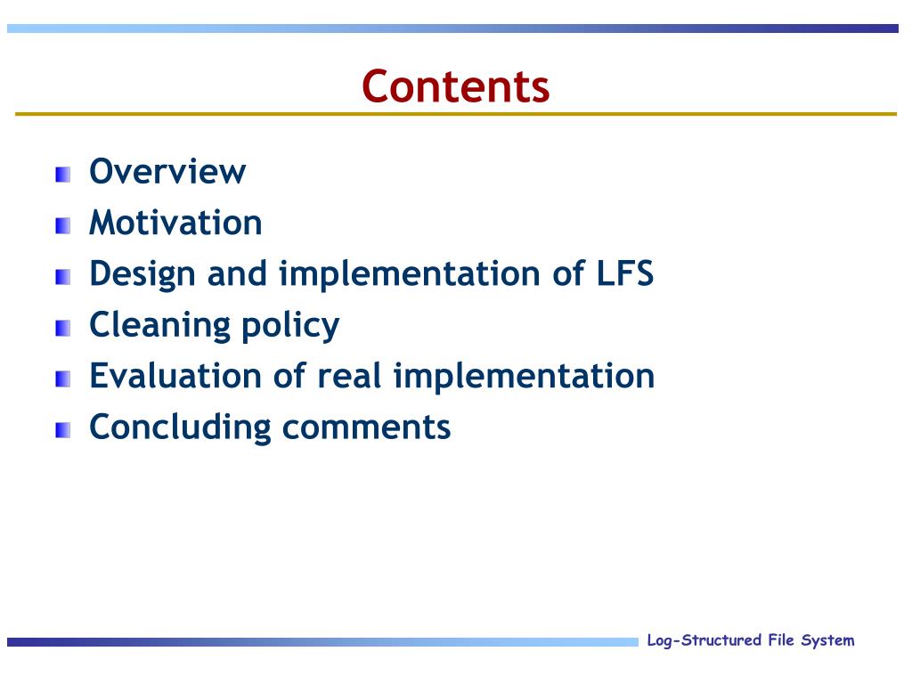 Ppt The Design And Implementation Of A Log Structured File System Powerpoint Presentation Id