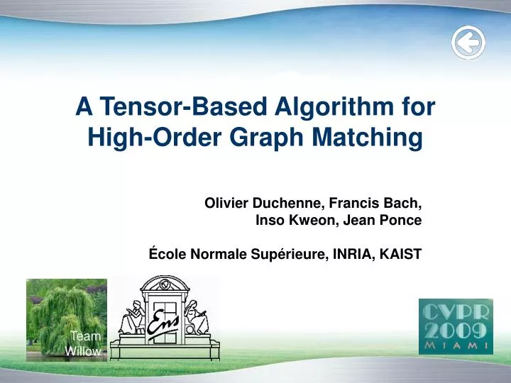 Ppt A Tensor Based Algorithm For High Order Graph Matching Powerpoint 5881