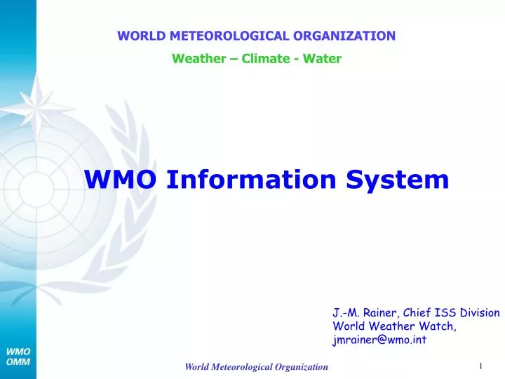 PPT - WMO Information System PowerPoint Presentation, free download - ID:4753825