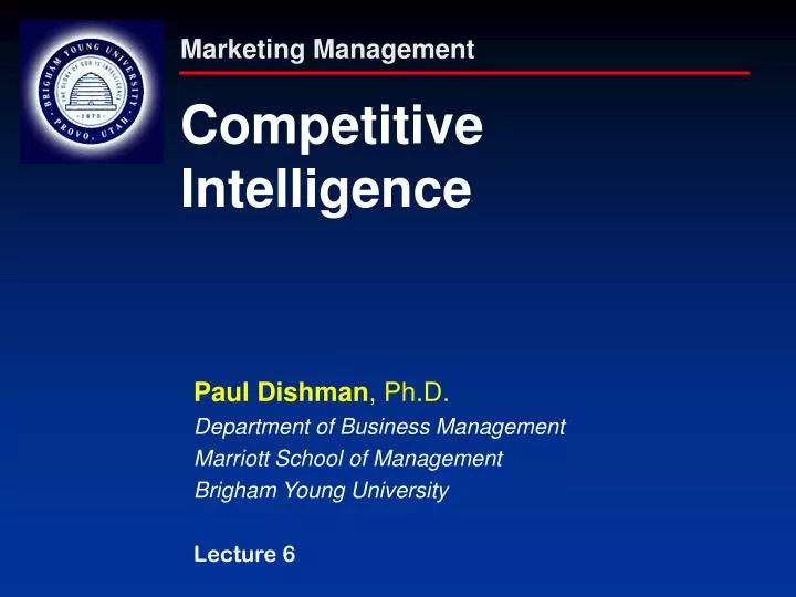 PPT - Marketing Management Competitive Intelligence PowerPoint ...