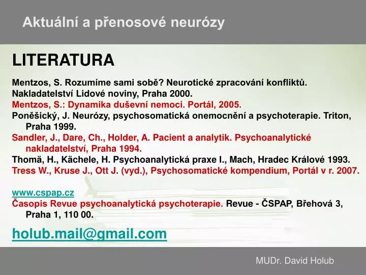 PPT - MUDr. David Holub PowerPoint Presentation, free download - ID:4755451