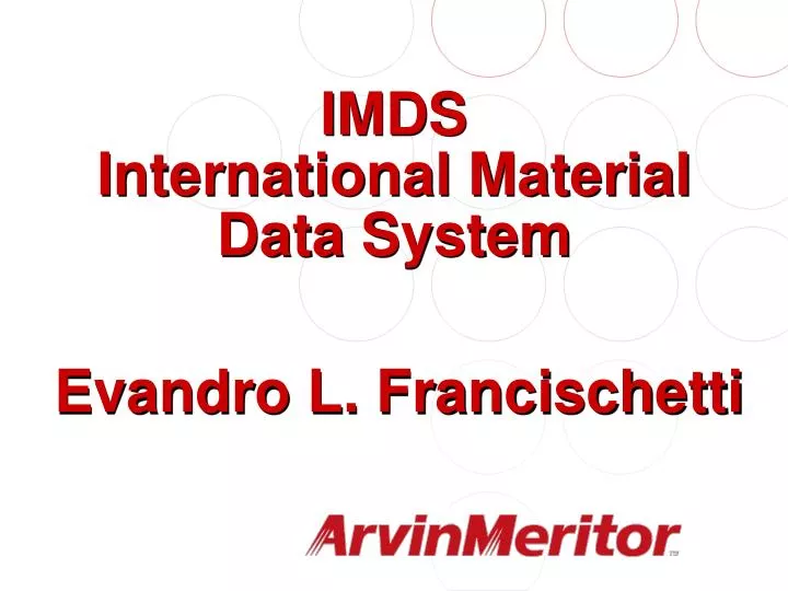 PPT - IMDS International Material Data System PowerPoint Presentation ...