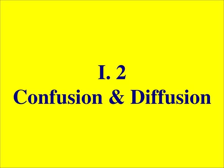 PPT - I. 2 Confusion & Diffusion PowerPoint Presentation, free download ...