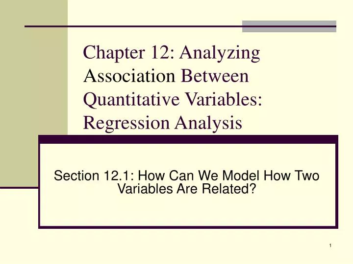 PPT - Chapter 12: Analyzing Association Between Quantitative Variables ...