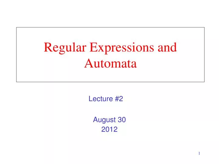 Ppt Regular Expressions And Automata Powerpoint Presentation Free