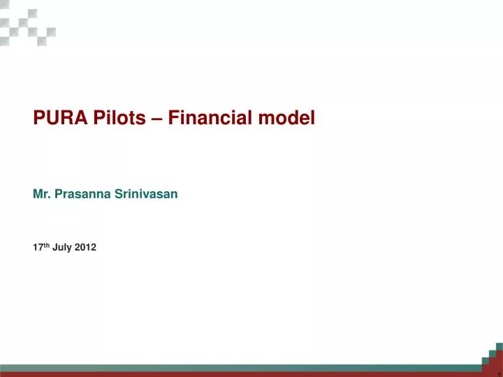 PPT - PURA Pilots – Financial model PowerPoint Presentation, free ...