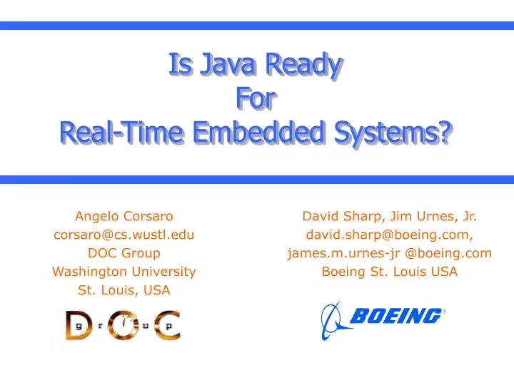 PPT - Is Java Ready For Real-Time Embedded Systems? PowerPoint ...