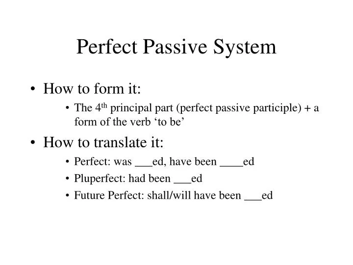 PPT - Perfect Passive System PowerPoint Presentation, free download ...