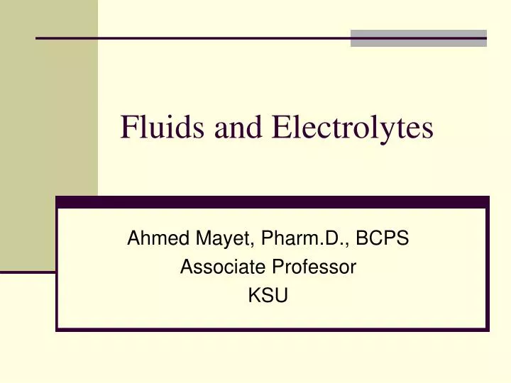 PPT - Fluids and Electrolytes PowerPoint Presentation, free download ...