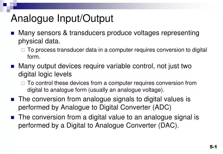 PPT - Analogue Input/Output PowerPoint Presentation, free download - ID ...
