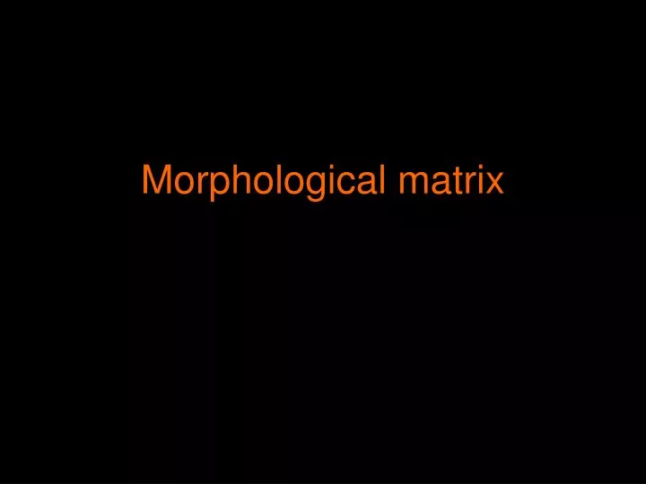 PPT - Morphological matrix PowerPoint Presentation, free download - ID ...