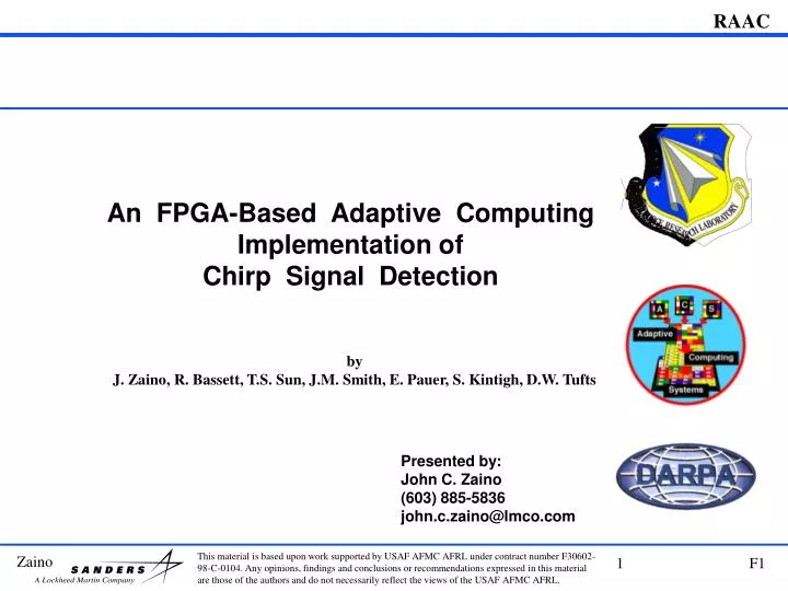 Ppt An Fpga Based Adaptive Computing Implementation Of Chirp Signal Detection Powerpoint