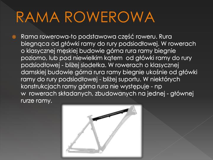 PPT - BUDOWA ROWERU PowerPoint Presentation - ID:4760658