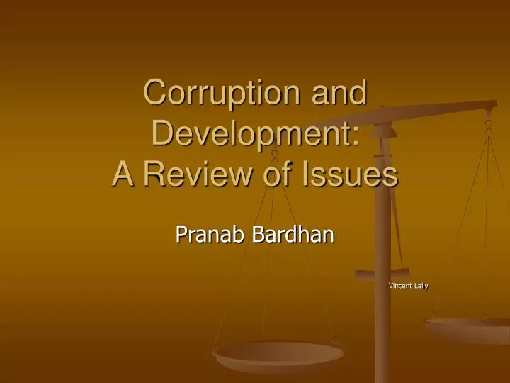 PPT - Corruption and Development: A Review of Issues PowerPoint ...