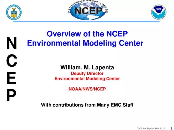 PPT - Overview of the NCEP Environmental Modeling Center PowerPoint ...