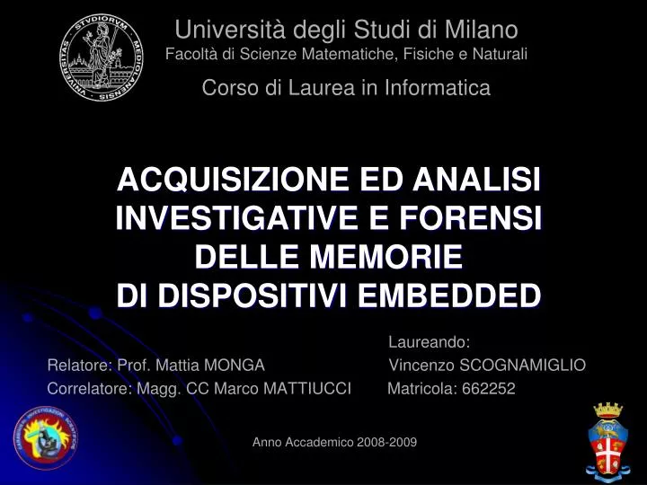 PPT - Laureando: Relatore: Prof. Mattia MONGA Vincenzo SCOGNAMIGLIO PowerPoint Presentation - ID ...