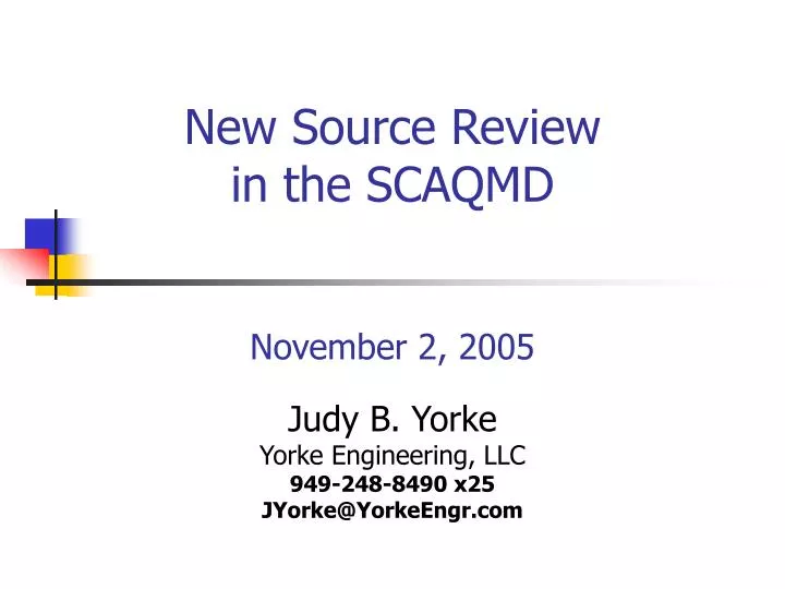 PPT - New Source Review in the SCAQMD PowerPoint Presentation, free ...