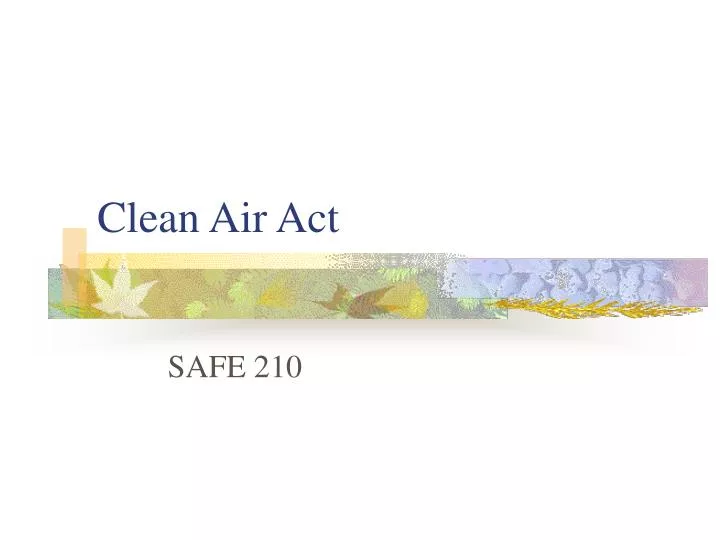 PPT - Clean Air Act PowerPoint Presentation, free download - ID:4762410