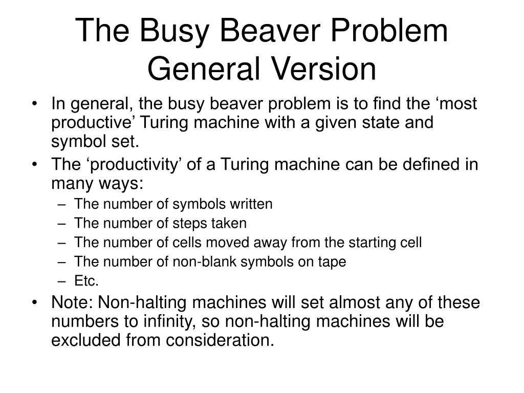 PPT - Toward Conquering the -Cracking (“ Busy Beaver”) Problem ...