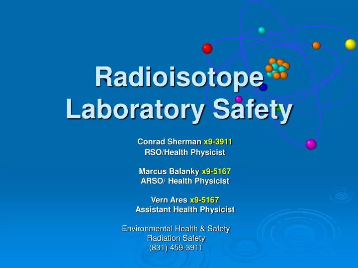 PPT - Radioisotope Laboratory Safety PowerPoint Presentation, free ...
