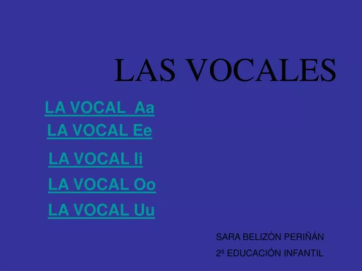 PPT - LAS VOCALES PowerPoint Presentation, free download - ID:4763580