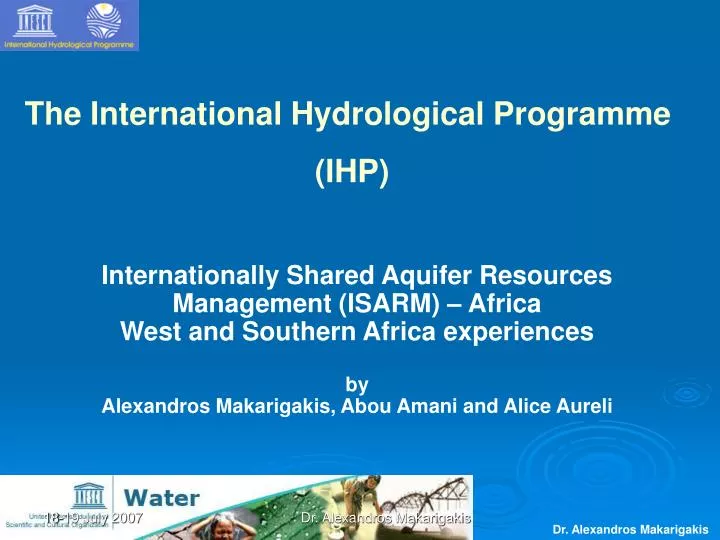 PPT - The International Hydrological Programme (IHP) PowerPoint ...