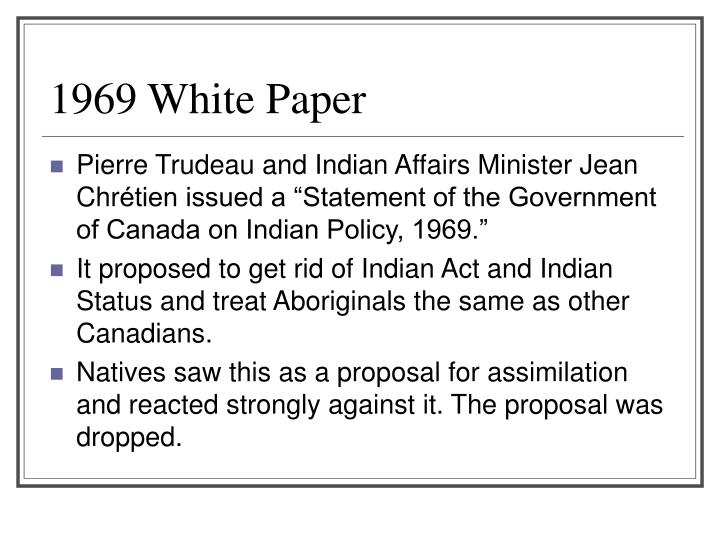 What Did The White Paper Of 1966 Establish