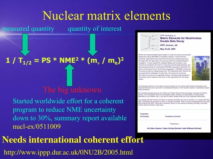 PPT - Nuclear matrix elements PowerPoint Presentation, free download ...