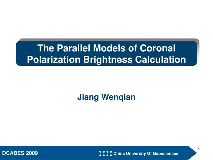 PPT - The Parallel Models of Coronal Polarization Brightness ...
