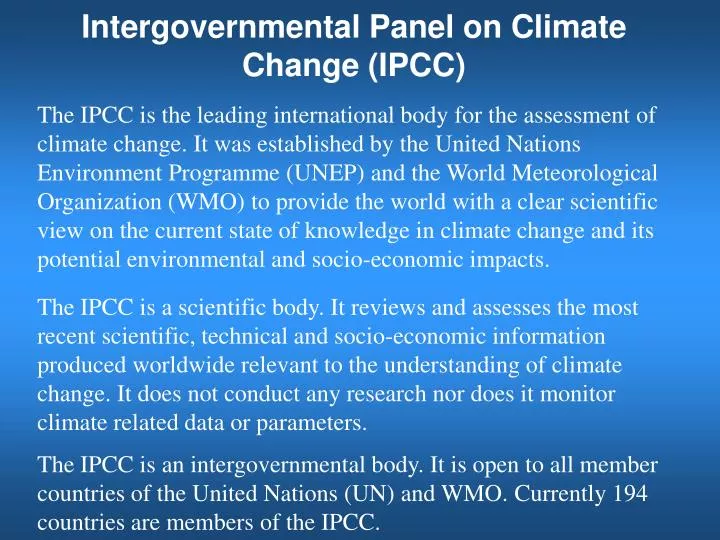 PPT - Intergovernmental Panel on Climate Change (IPCC) PowerPoint ...