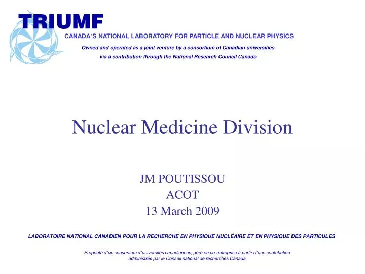 PPT - Nuclear Medicine Division PowerPoint Presentation, free download ...