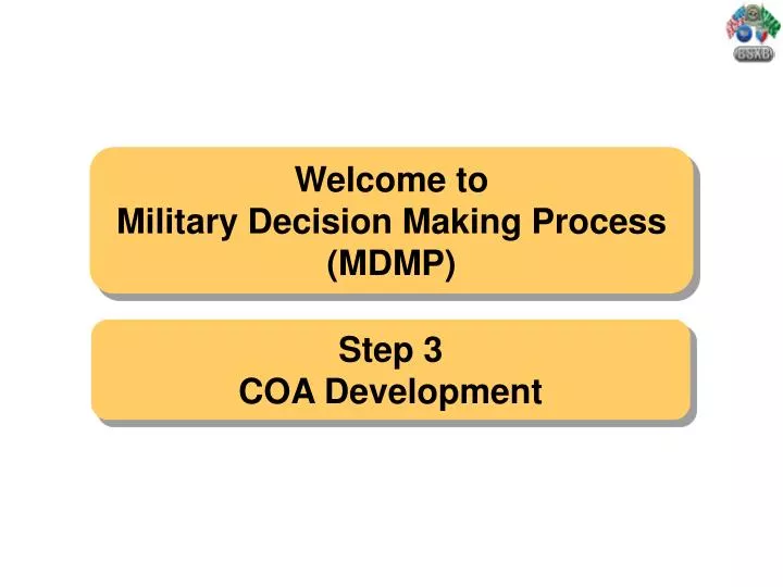 PPT - Welcome to Military Decision Making Process (MDMP) PowerPoint ...