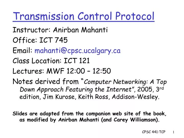 PPT - Transmission Control Protocol PowerPoint Presentation, free ...