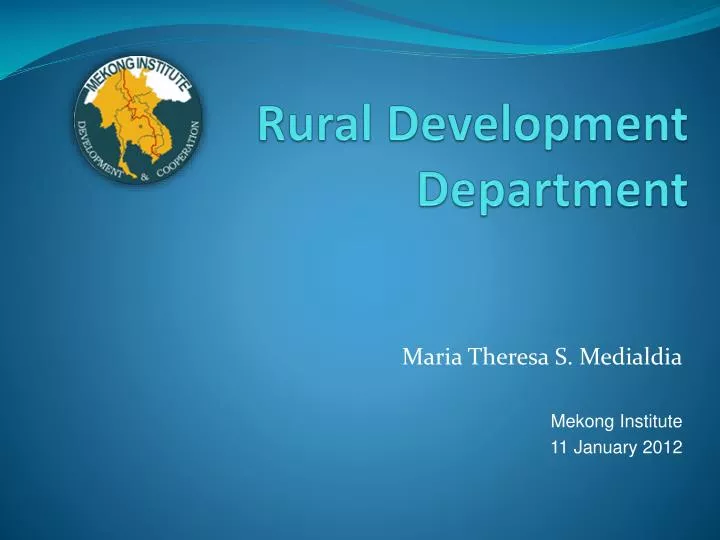 PPT - Rural Development Department PowerPoint Presentation, free ...
