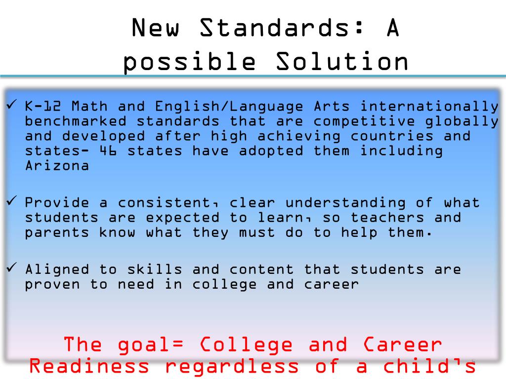 PPT - Arizona’s College and Career Ready Standards PowerPoint ...