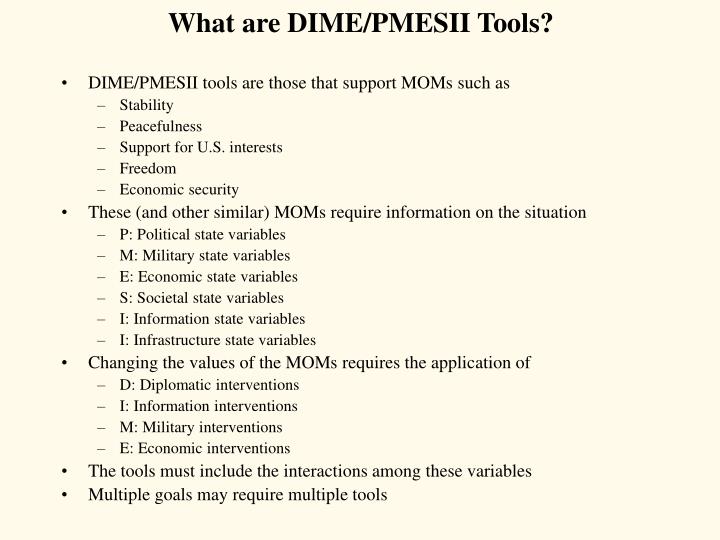 PPT - DIME/PMESII TOOLS: Past, Present and Future PowerPoint ...
