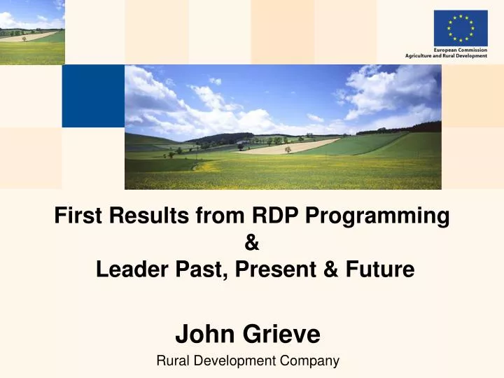 PPT - First Results from RDP Programming & Leader Past, Present & Future PowerPoint Presentation ...