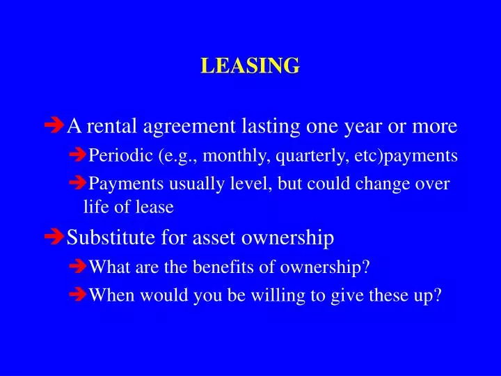 PPT - LEASING PowerPoint Presentation, free download - ID:4769177