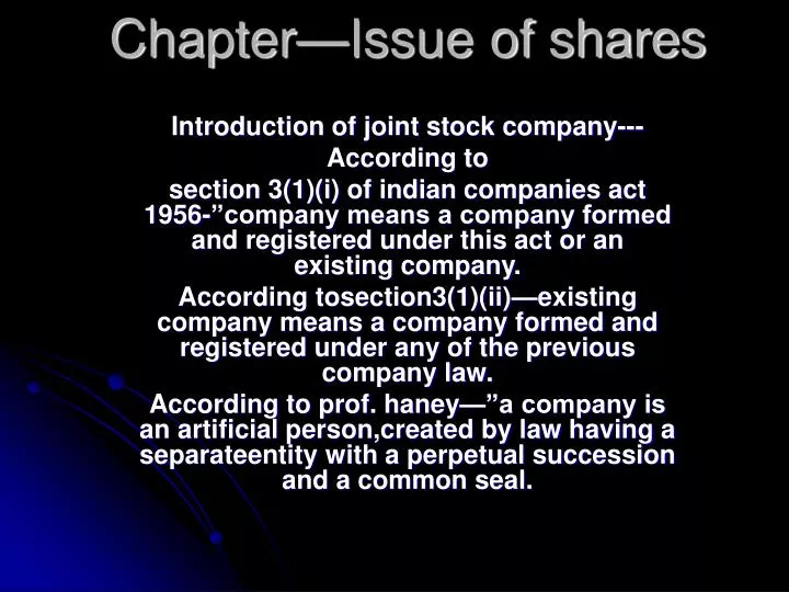 PPT - Chapter—Issue of shares PowerPoint Presentation, free download ...