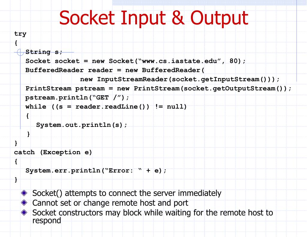 Ppt Socket Programming Cjava Cs587x Lecture 3 Department Of Computer Science Iowa State
