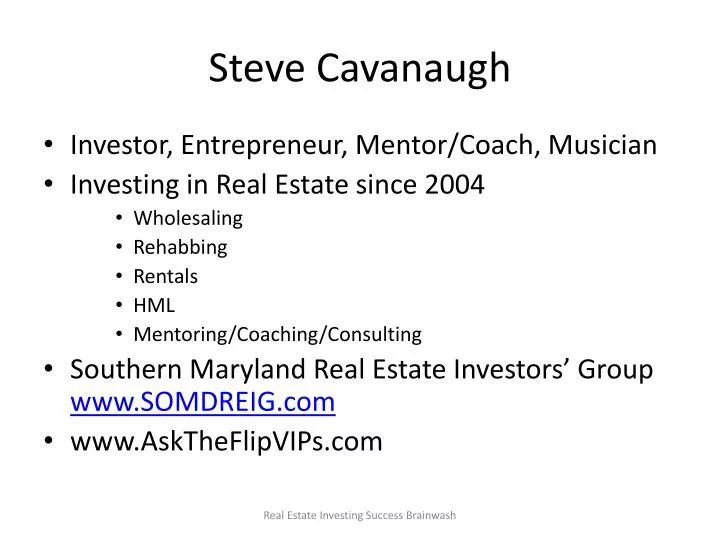 PPT - Steve Cavanaugh PowerPoint Presentation, free download - ID:4770422