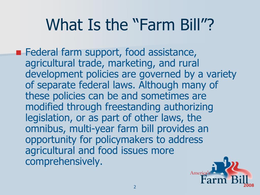 PPT - The Food, Conservation and Energy Act of 2008 (P.L. 110-246 ...