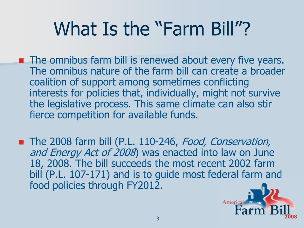 PPT - The Food, Conservation and Energy Act of 2008 (P.L. 110-246 ...