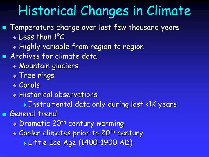 PPT - Historical Changes in Climate PowerPoint Presentation, free ...
