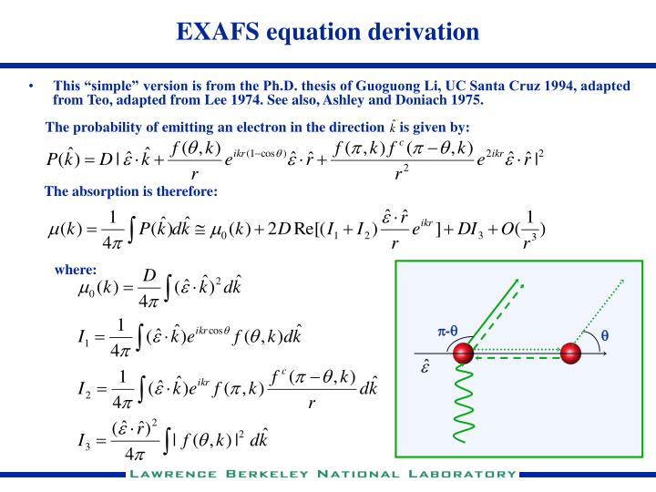 PPT - EXAFS in theory: an experimentalist’s guide to what it is and how ...