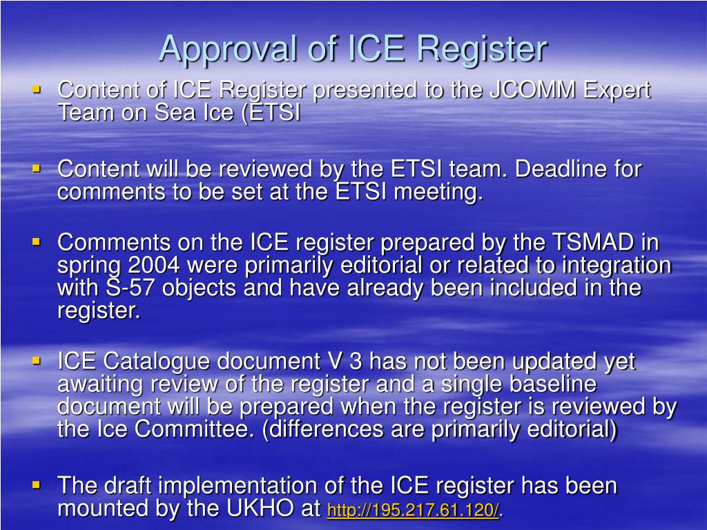 PPT - Presentation to the International Ice Charting Working Group VI ...